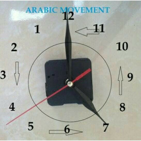Jual mesin jam dinding ARABIC MOVEMENT ARAH PUTAR JARUM JAM KEKIRI ...