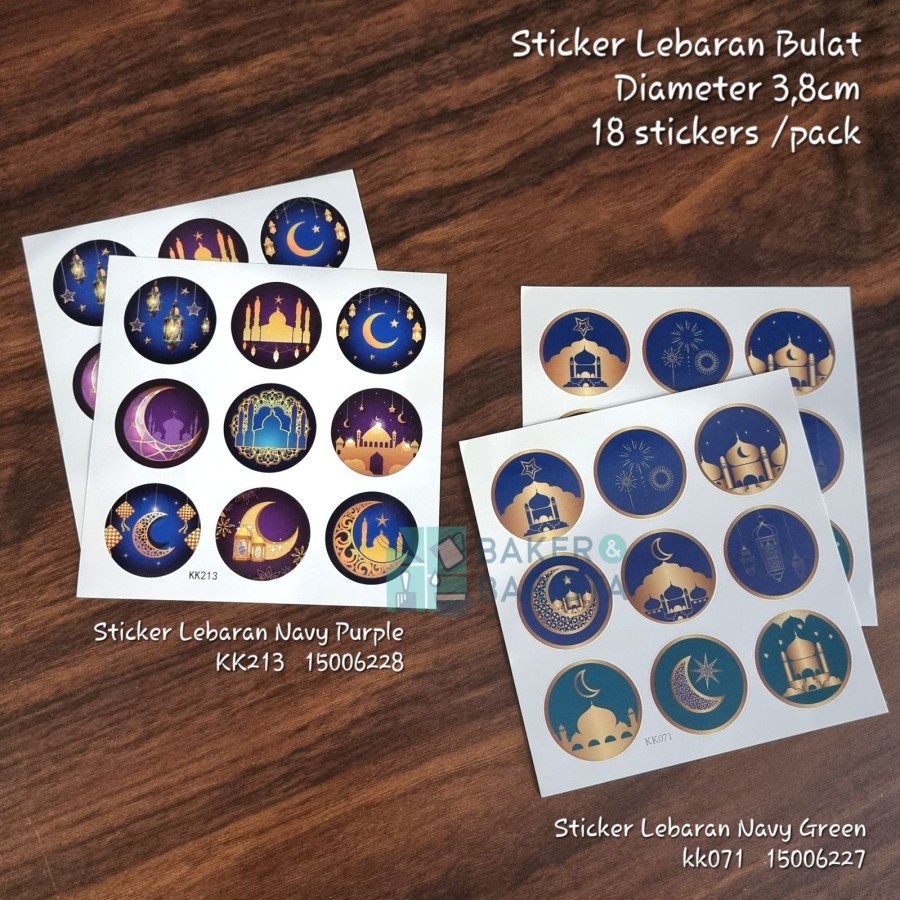 Jual sticker lebaran bulat stiker tempelan hiasan box kue lebaran ...