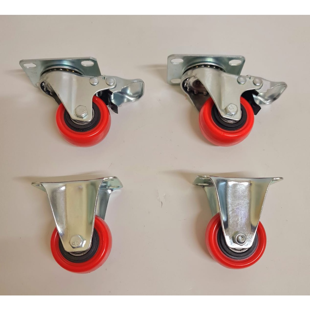Jual Roda trolley,Rak pu merah 2 (2hidup+rem 2 mati) | Shopee Indonesia