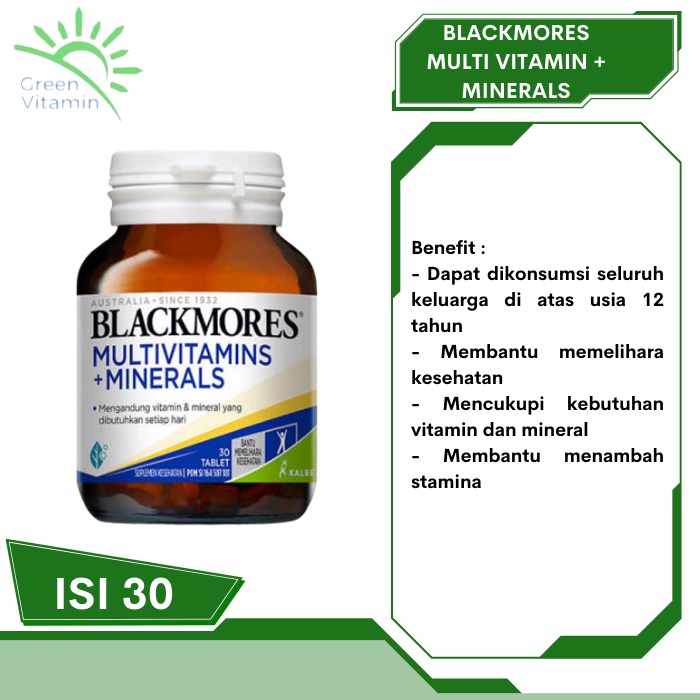 Jual BLACKMORES Multivitamins Minerals 30 kapsul Multivitamin+Mineral BPOM Kalbe | Shopee Indonesia