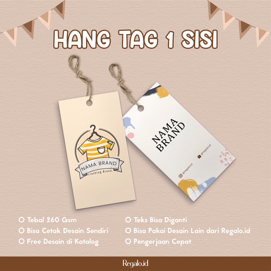 Jual [HANGTAG 1 SISI] Hang Tag 1 Sisi | Tag Label Baju | Desain Hang ...