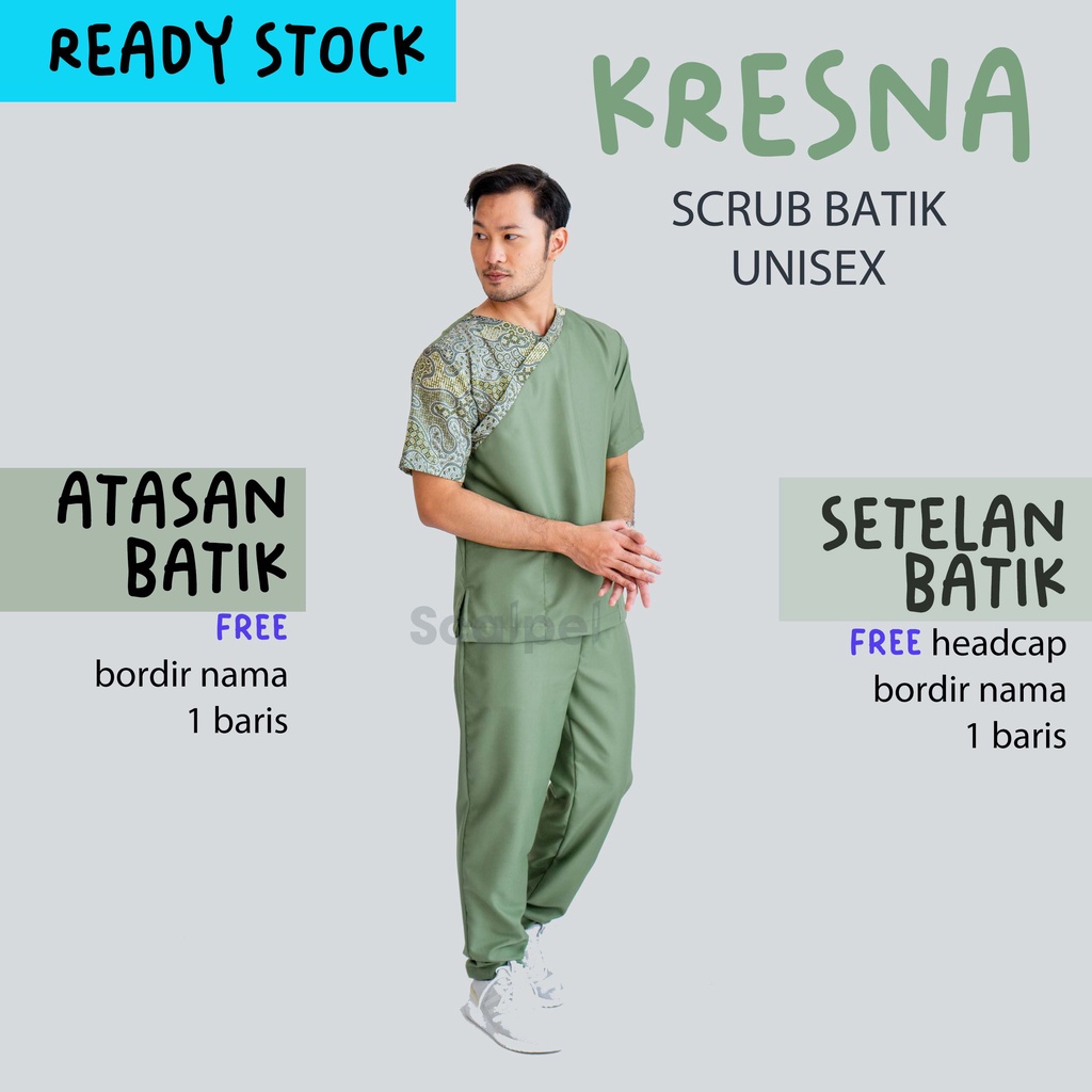 Jual [FREE BORDIR NAMA] SCRUB BATIK / SCRUB DOKTER BATIK / SCRUB BATIK ...