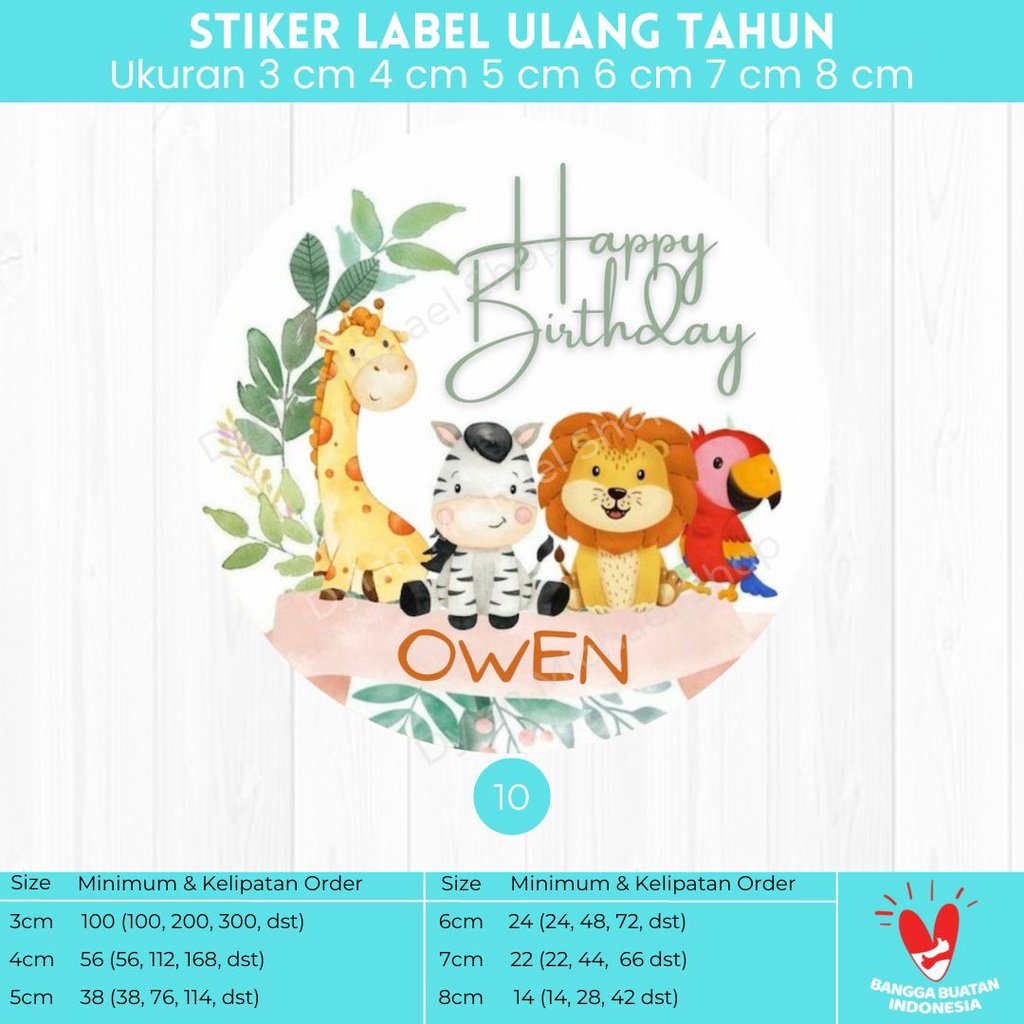 Jual Stiker Ulang Tahun Anak Sticker Ulang Tahun Custom Birthday ...