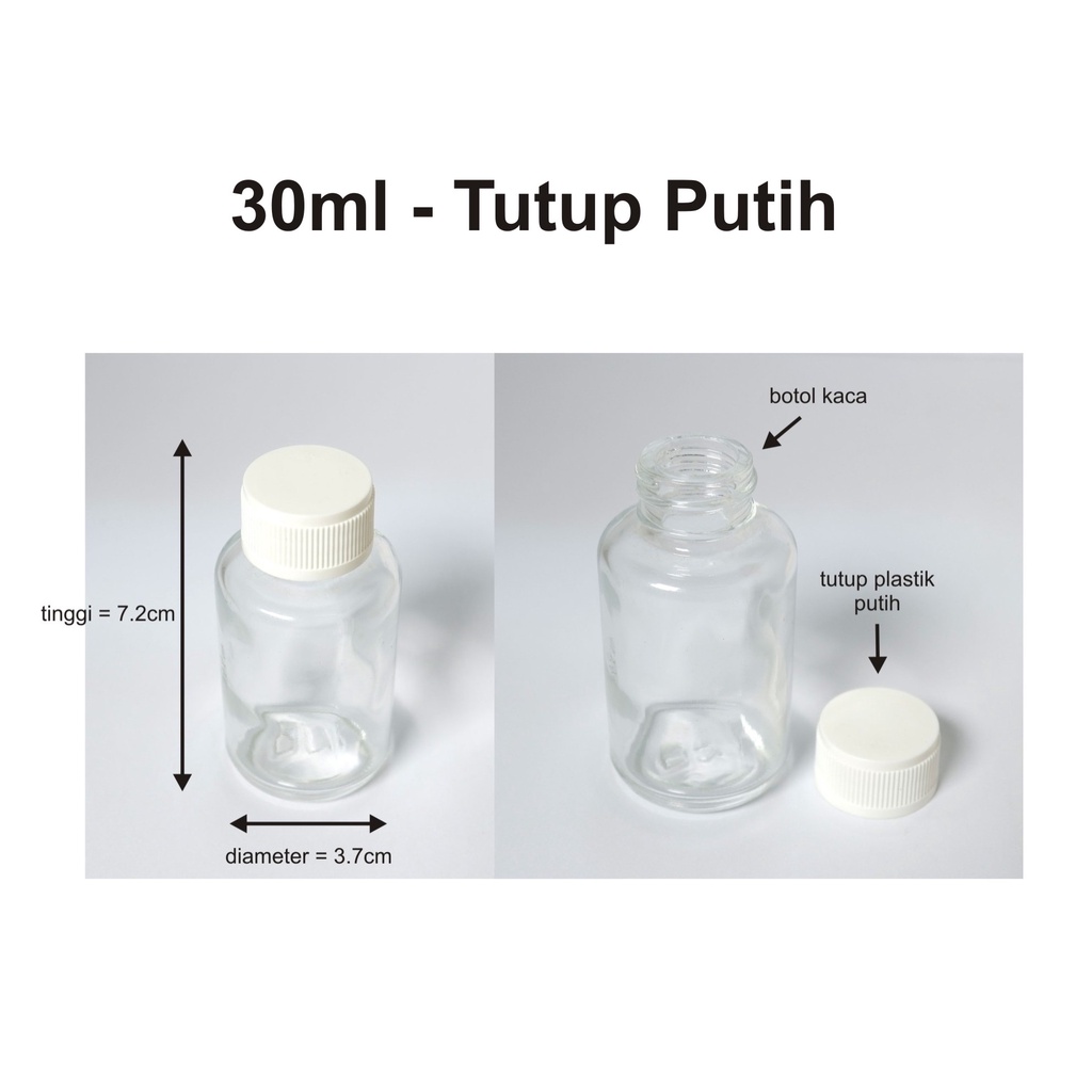 Jual Botol Kaca Bening 30ml - Botol kaca mini - Botol kaca pewangi ...