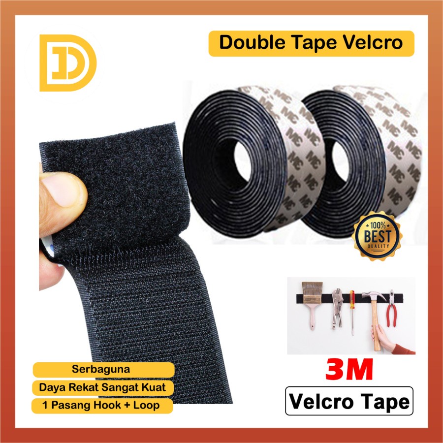 Jual Velcro Perekat Tape Velkro Double Tape Serbaguna Prepet Perepet Double Tape Hook and Loop ...