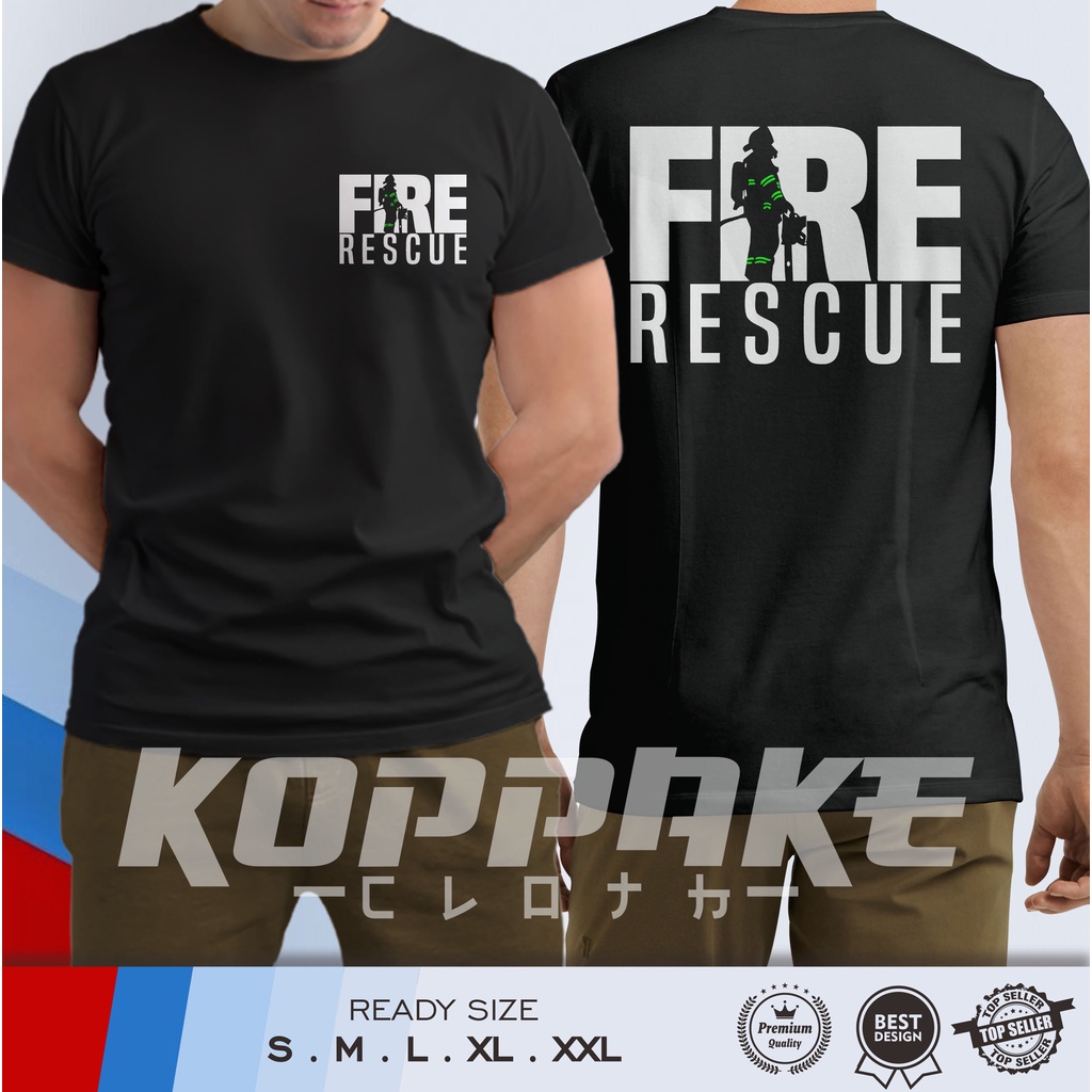 Jual Kaos Fire Rescue Pemadam Kebakaran DAMKAR Baju Distro | Shopee ...