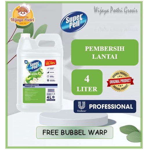 Jual Super Pell Pembersih Lantai Fresh Apple JERIGEN 4L | Shopee Indonesia