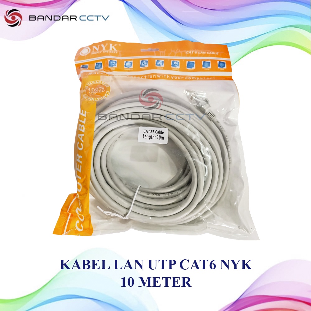 Jual KABEL LAN UTP CAT6 NYK RJ45 10 METER KABEL KOMPUTER ETHERNET ...