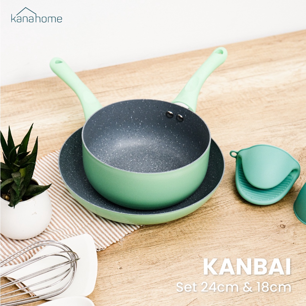 Jual Kanahome - Kanbai Set (Frypan 24cm + Saucepan 18cm) | Shopee Indonesia