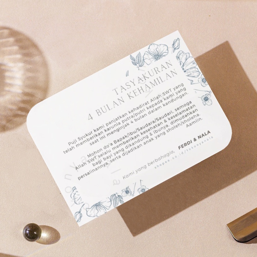 Jual Cetak Kartu/Label Kertas dan Stiker "Tasyakuran 4/7 Bulan ...
