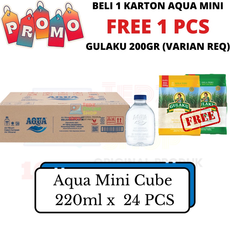 Jual Aqua Cube 220ml x 24 botol | Shopee Indonesia