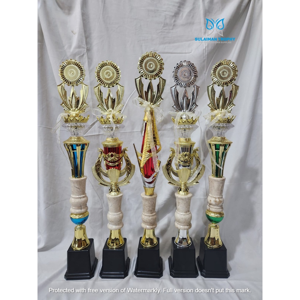 Jual Piala / Trophy PREMIUM Satuan dengan tulisan logo pita | Shopee ...