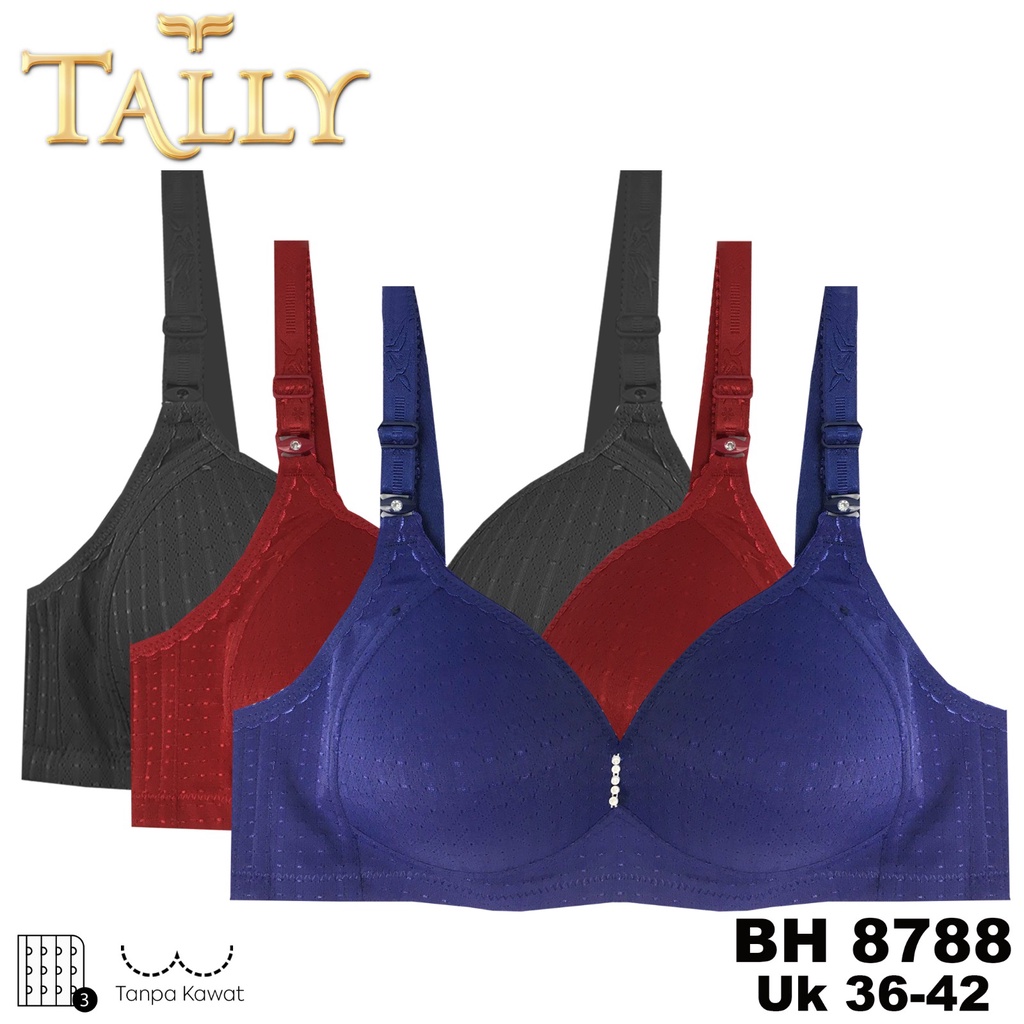Jual TALLY Sarwendah Bh 8788 Bra Tanpa Kawat Bahan Katun Busa Tipis CUP B - C Kait 3 Bra Harian ...