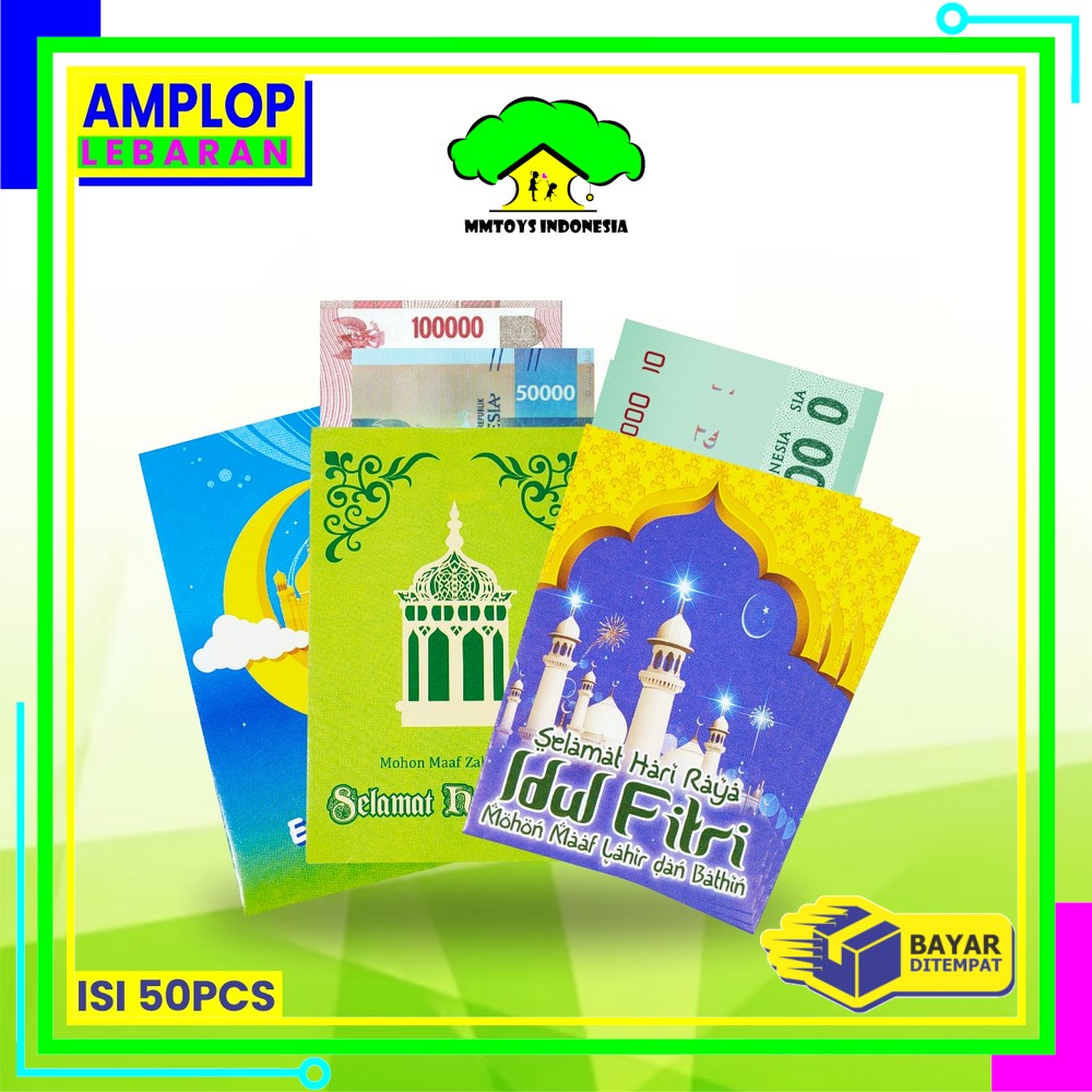 Jual MI-C823 Amplop Lebaran Isi 50PCS Motif Karakter Dompet Uang Hari ...