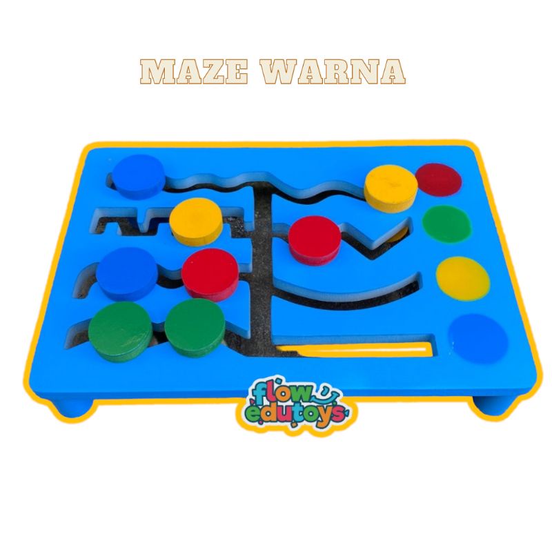Jual Maze warna/prewriting _mainan edukatif / papan labirin warna ...