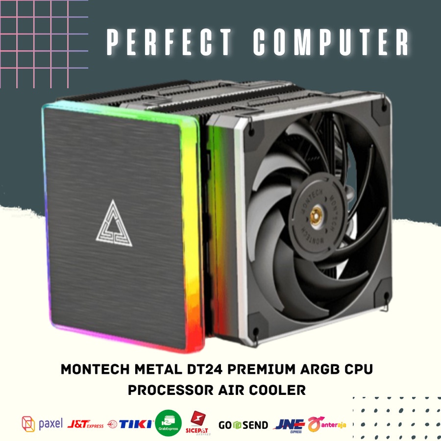 Jual MONTECH METAL DT24 PREMIUM ARGB CPU PROCESSOR AIR COOLER | Shopee ...