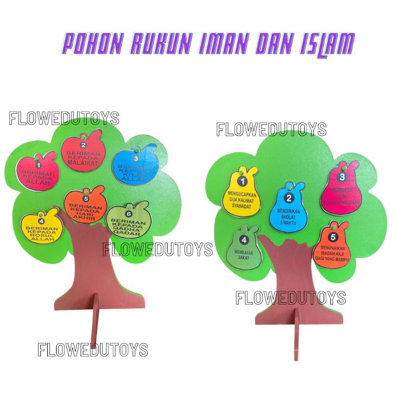 Jual Mainan Edukasi Pohon Rukun Iman dan Rukun Islam | Shopee Indonesia