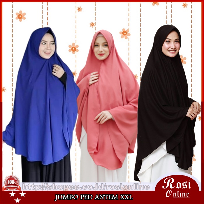 Jual Khimar Syari Jumbo Ped Antem Wolfis XXL Jilbab Syari Jumbo ...