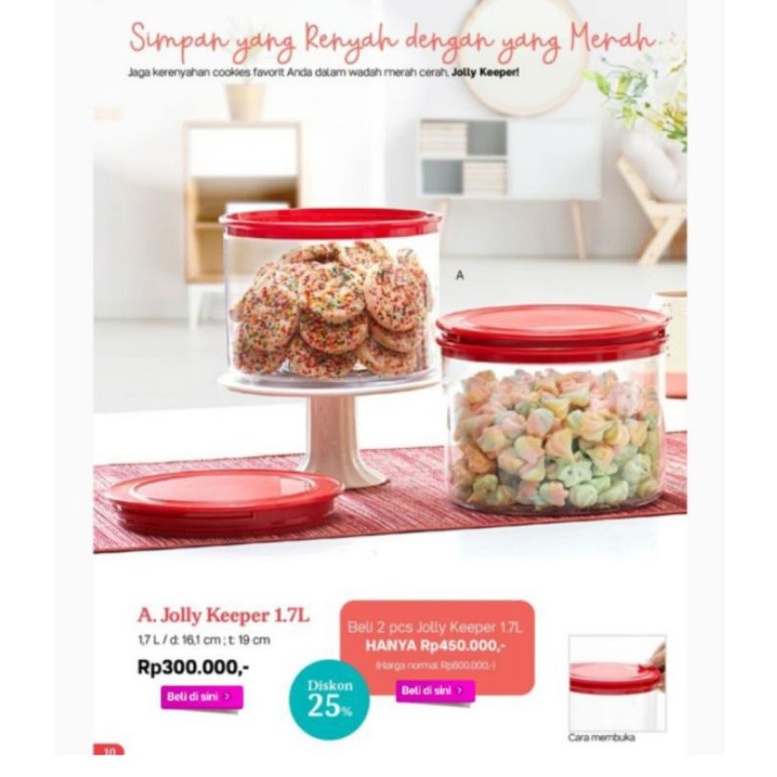 Jual Jolly keeper tupperware / toples crystal / toples kristal tupperware 1,7 L | Shopee Indonesia