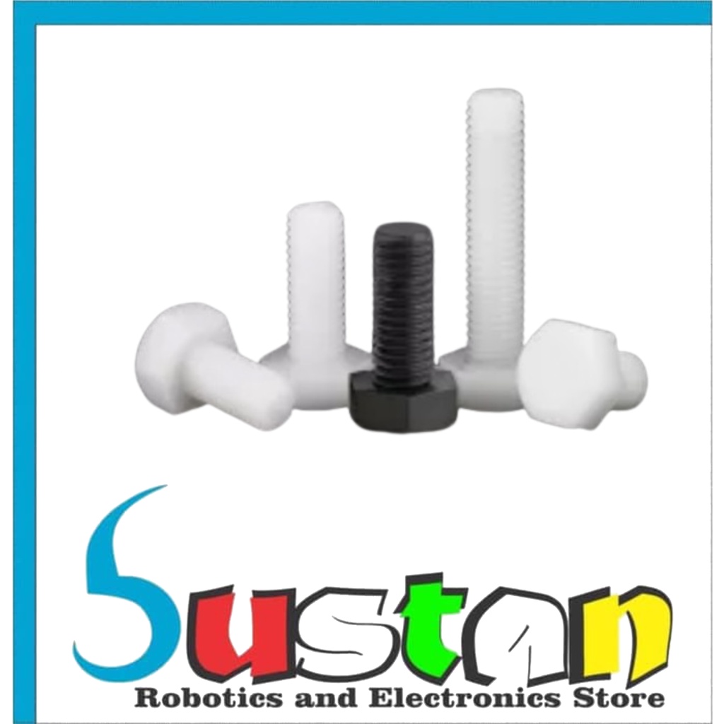 Jual NYLON HEX BOLT M8X60 MM SCREW BAUT HEXAGONAL M8 HIGHT 60MM 60 MM 6 ...