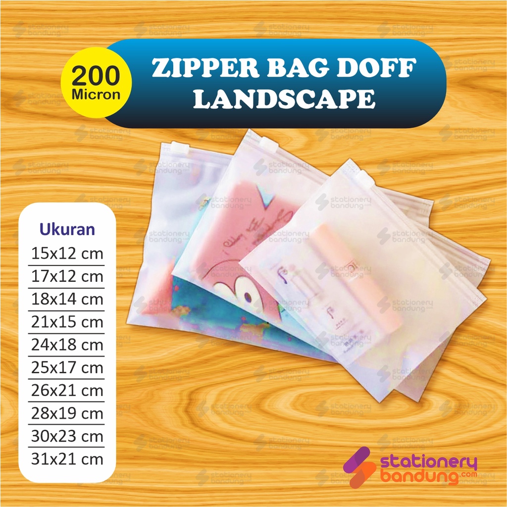 Jual Zipper Bag Landscape Transparan Doff Organizer Bag Pouch Plastik ...