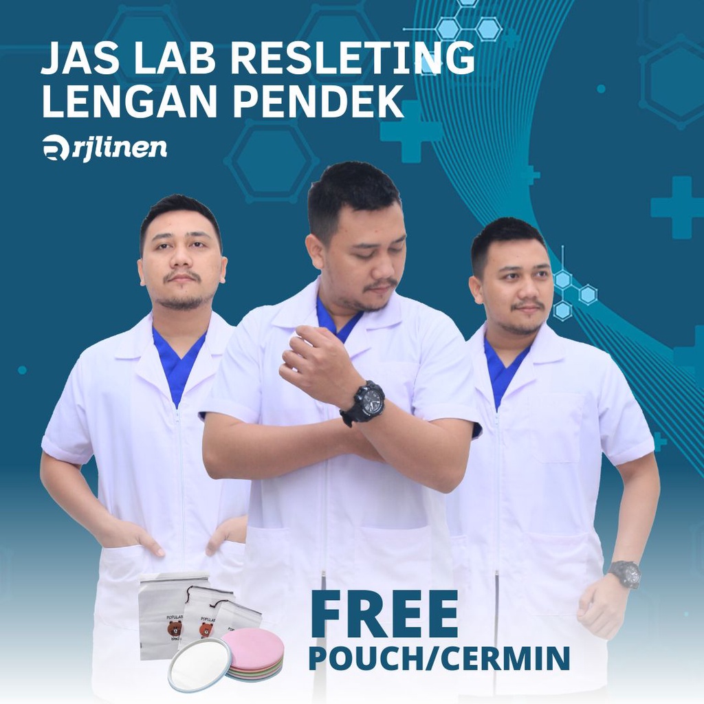 Jual Jas Lab Resleting Baju Praktek Laboratorium Pakaian Dokter Lengan ...