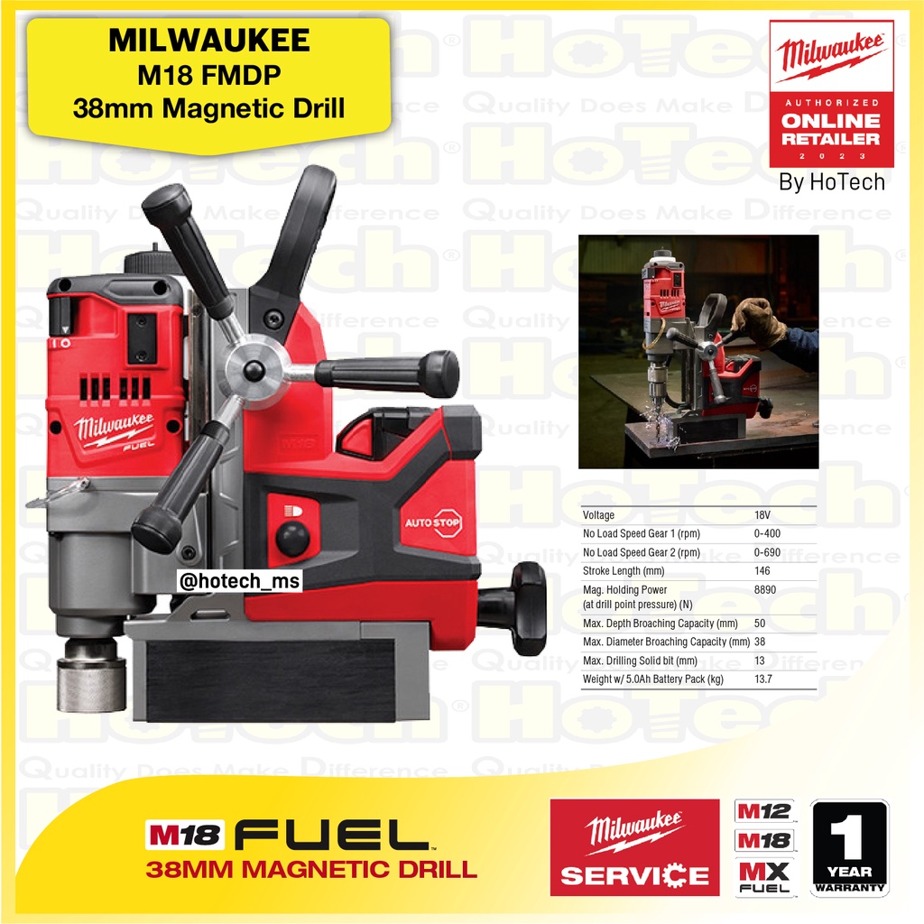 Jual MILWAUKEE M18 FMDP | 38mm Magnetic Drill | Mesin Drill (Unit Only ...
