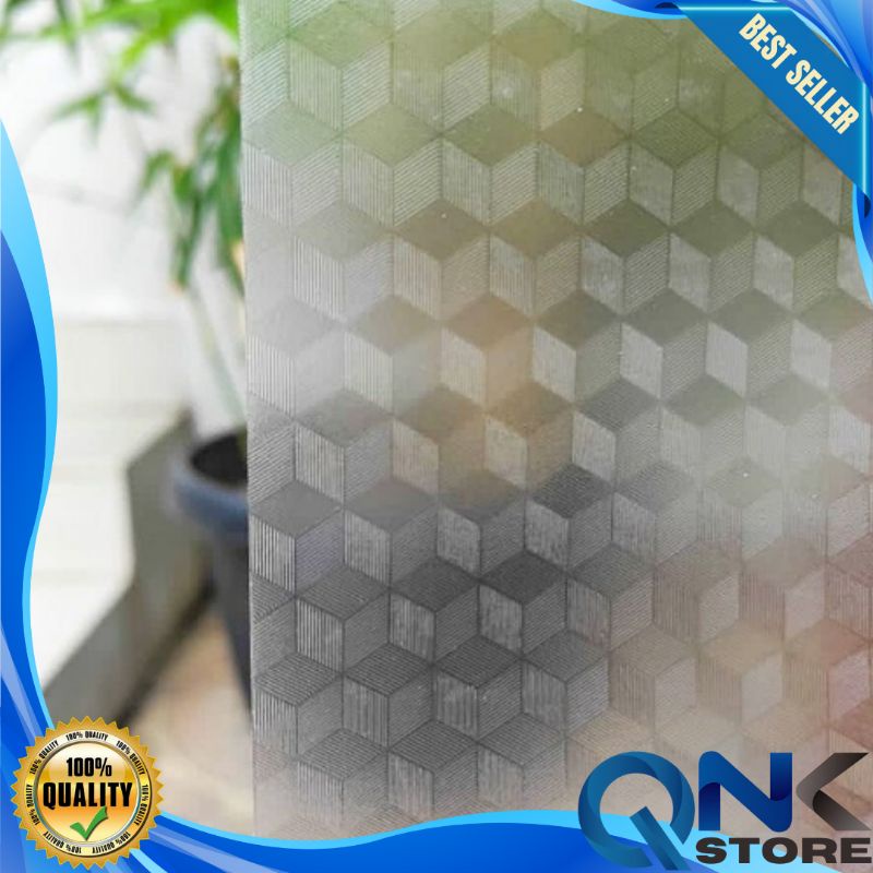 Jual Sticker Kaca Sandblast Motif 3D Kubus 45cm X 100cm Stiker Kaca ...