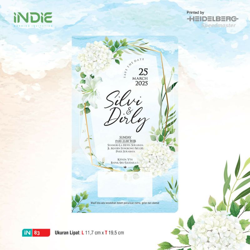 Jual Undangan Pernikahan Full Color Cantik | Undangan Floral Watercolor ...