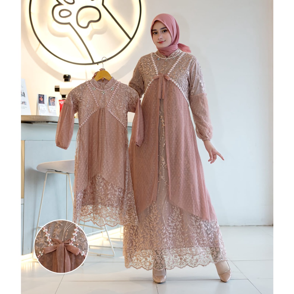 Jual GAMIS COUPLE TULLE DOTT/ GAMIS COUPLE CANTIK/GAMIS COUPLE MOM ...