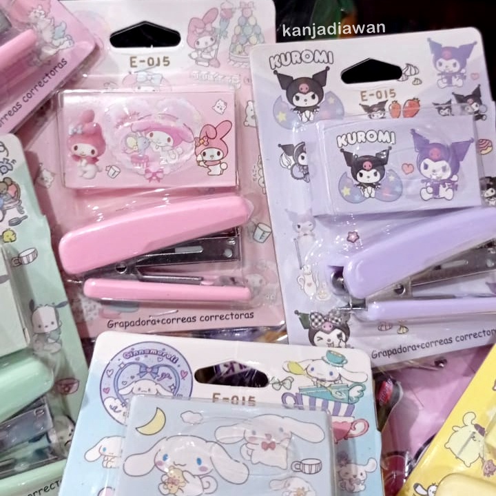 Jual Set staples + isi steples SANRIO karakter lucu Stapler Set & Pen ...