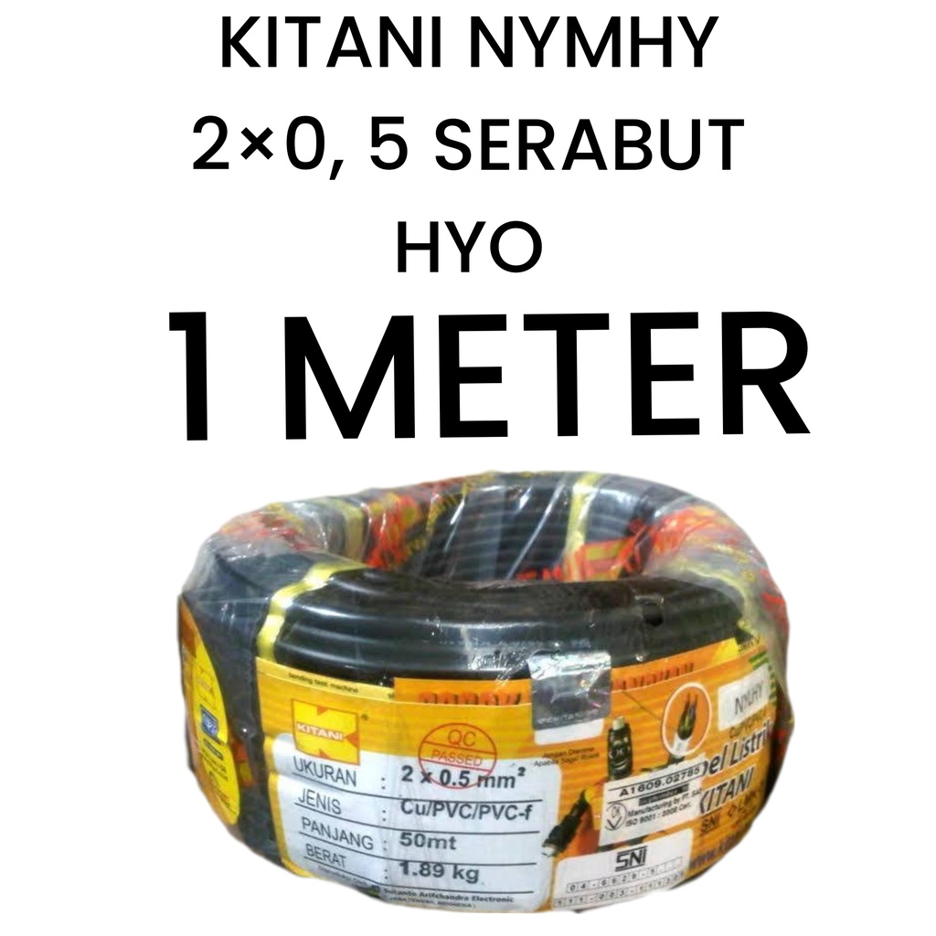 Jual KABEL LISTRIK KITANI NYMHY 2x0,5 SERABUT HYO 1METER | Shopee Indonesia