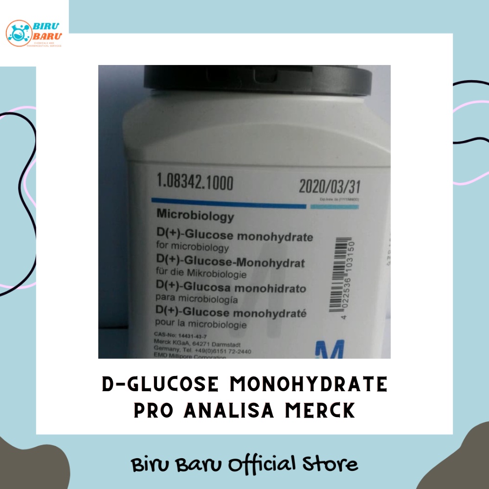 Jual D - GLUCOSE MONOHYDRATE ( C6H14O7 ) PRO ANALISA 50 GRAM MERCK BEST ...