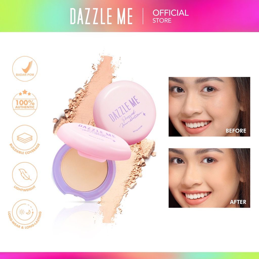 Jual BPOM DAZZLE ME Muse Pressed Foundation | Long Lasting Filter Like ...