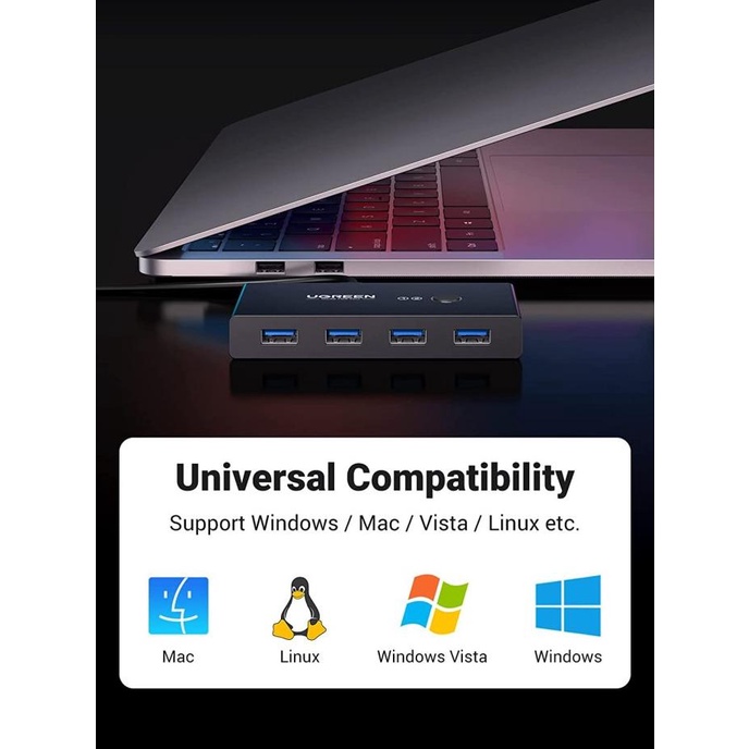Jual Ugreen Usb Hub 2 In 4 Out Usb 3.0 Switch Box - Us216 [Cod] | Shopee Indonesia