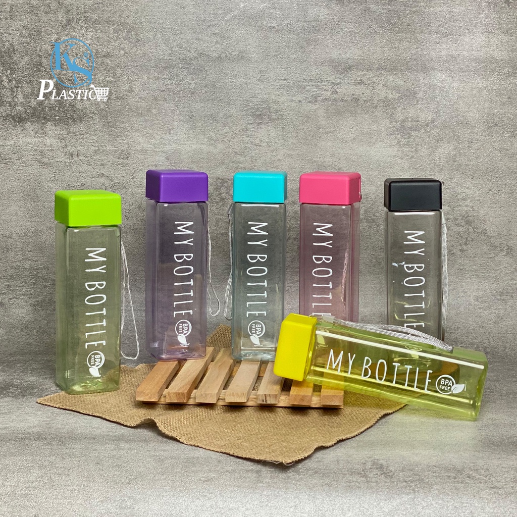 Jual BOTOL MINUM MY BOTTLE PERSEGI CLEAR WARNA /MY BOTTLE KOTAK /MY ...