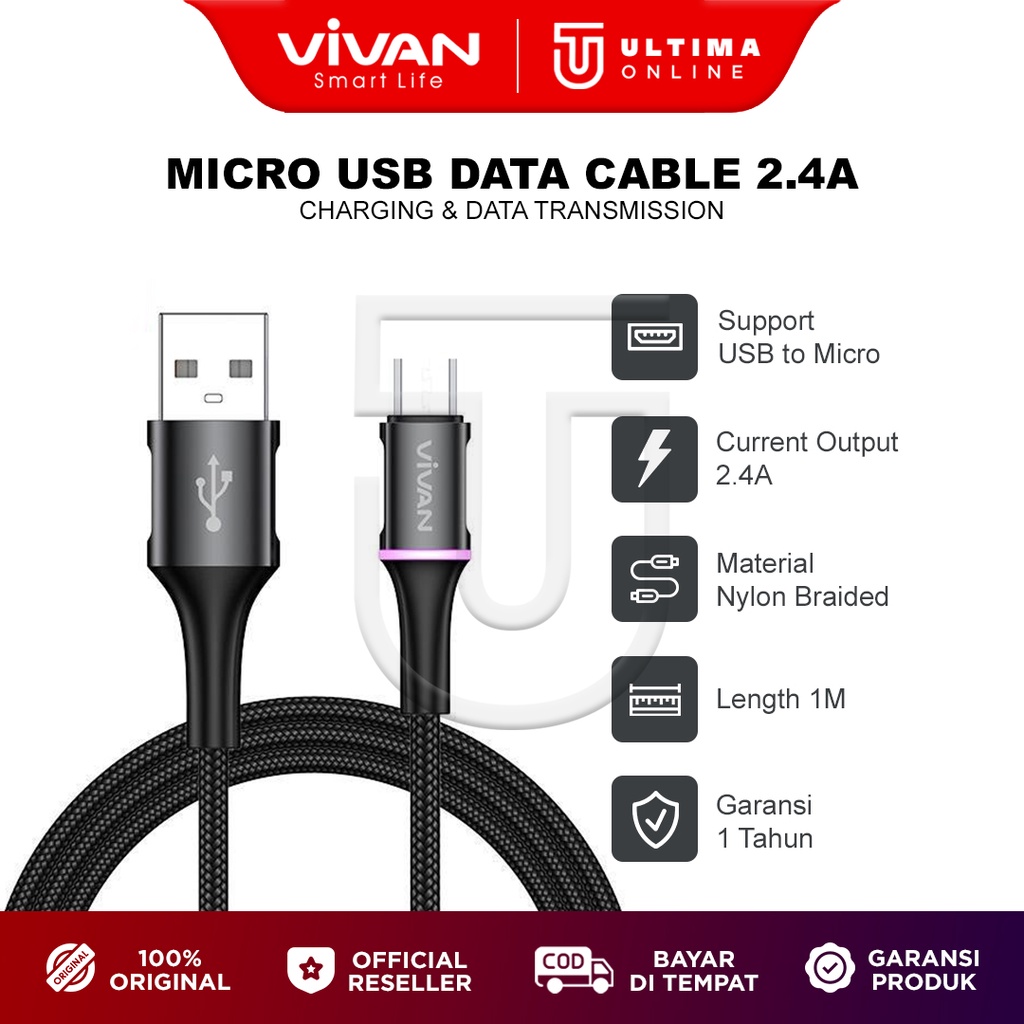 Jual VIVAN Kabel Data Fast Charging Micro USB Kabel Data Android ...