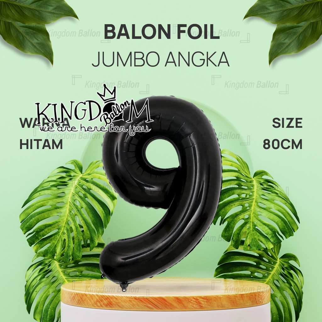 Jual Balon Angka Hitam 80cm / Balon Angka Jumbo / Balon Foil Angka ...