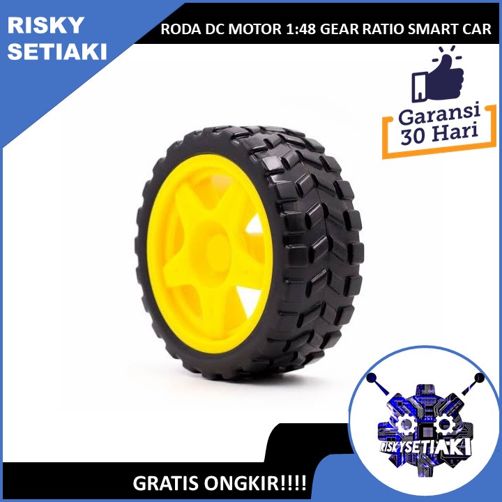 Jual RODA DC MOTOR 1:48 GEAR RATIO SMART CAR ROBOT 3V 5V 6V 12V ...