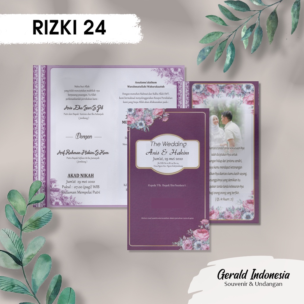 Jual UNDANGAN PERNIKAHAN MURAH UNIK ELEGAN GLAMOR - UNDANGAN RIZKI 24 ...
