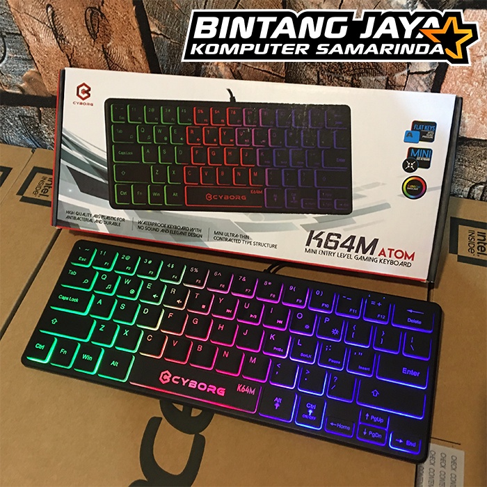 Jual Cyborg Mini Entry Level Gaming Keyboard ATOM K64M | Shopee Indonesia