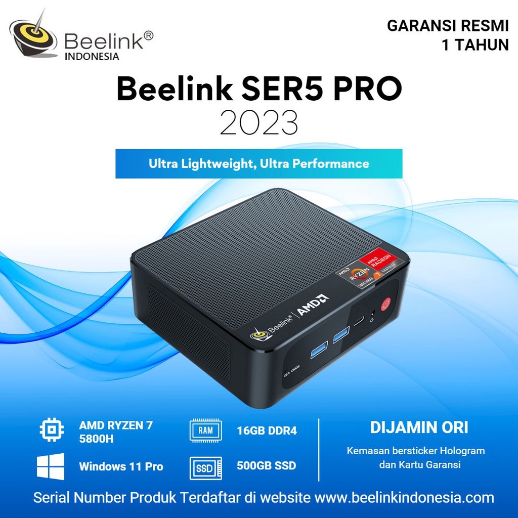 Jual Beelink SER5 PRO AMD Ryzen7 5800H 16/500GB NVMe Gaming Windows 11 Pro | Shopee Indonesia
