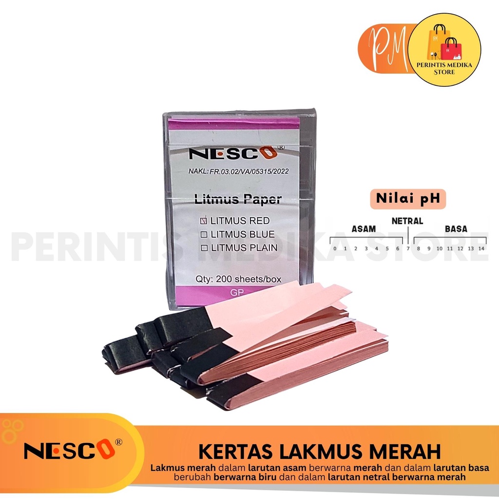 Jual NESCO Kertas Lakmus Merah 1 Kotak 200 Lembar l Litmus Paper l ...