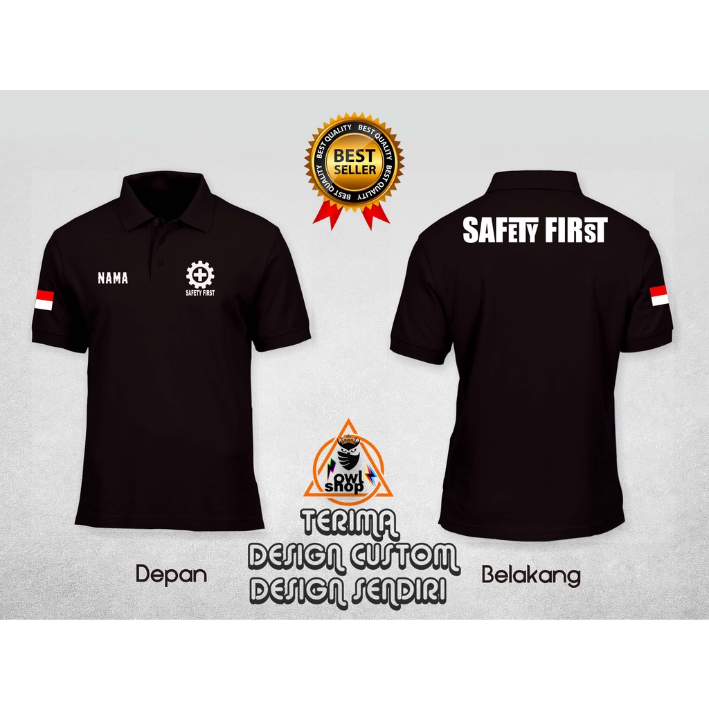 Jual PREMIUM!!! KAOS POLO KAOS KERAH PRIA SAFETY FIRST KEREN PRIA ...