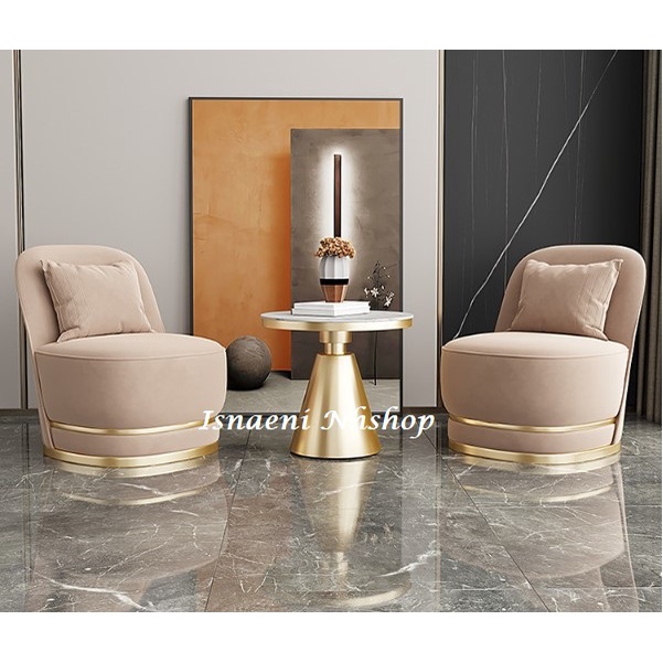 Jual Modern Single Sofa Lis Gold Premium /Fabric Kursi Sofa Santai Keluarga/Sofa Cafe/Sofa Resto ...