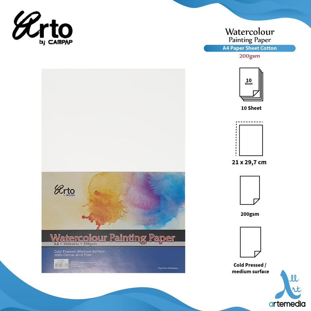 Jual KERTAS CAT AIR ARTO A4 WATERCOLOR PAPER SHEET AS08 PROMO | Shopee Indonesia