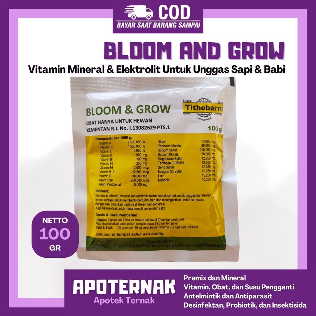 Jual BLOOM AND GROW 100 GRAM & EH VITEL 100 GRAM | Multivitamin Dosis ...