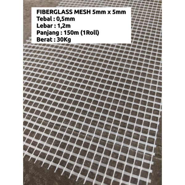 Jual FIBERGLASS MESH 5mm x 5mm Per Roll / Fiber Glass Mesh 5mmx5mm ...