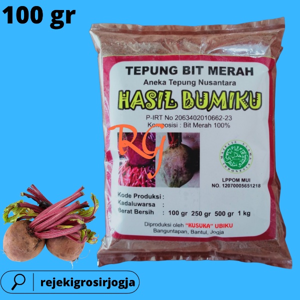 Jual Tepung Bit Merah Organik kemasan 100 GRAM/Tepung Bit Merah Organik ...