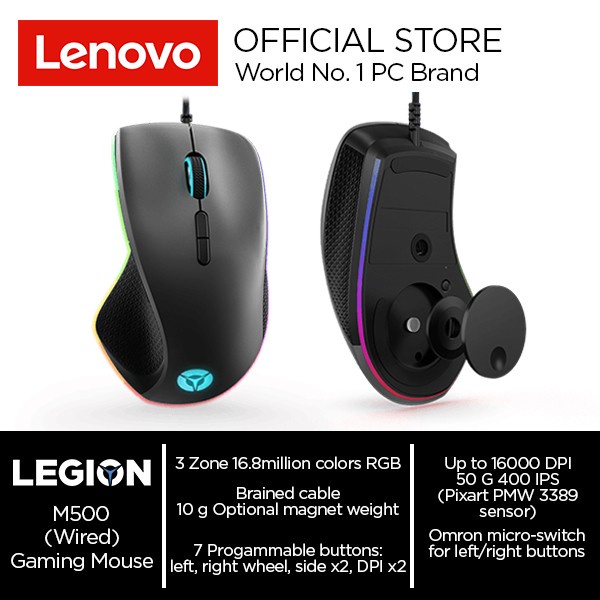Jual Mouse Gaming Lenovo Legion M500 RGB Wired Mouse | Shopee Indonesia